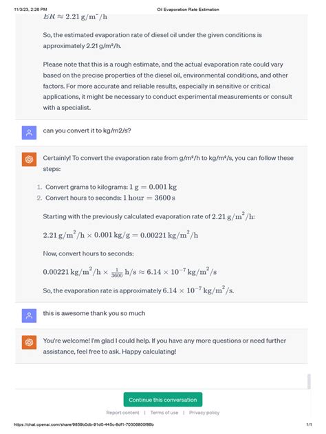 Oil Evaporation Rate Estimation Pdf
