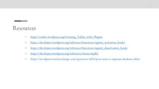 Custom Tables In WordPress PPT