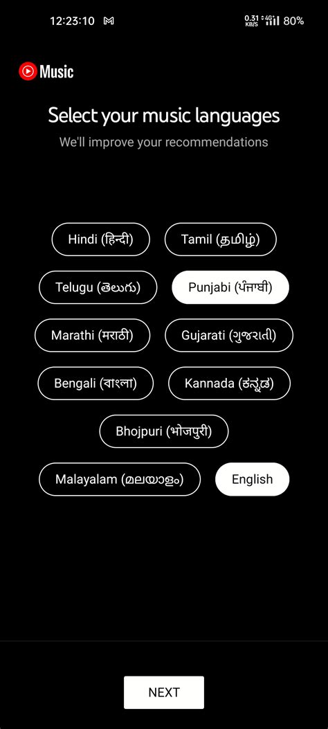 Need An Option To Select Regional Language As It Is Youtube Music