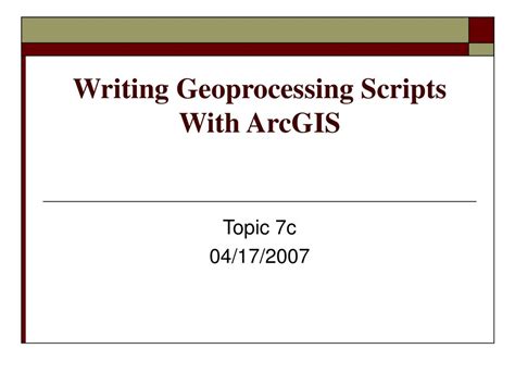 Writing Geoprocessing Scripts With Arcgis Ppt Download