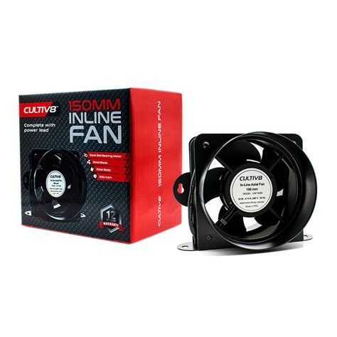 Cultiv8 Inline Fan 150mm 330 M3h Accent Hydroponics