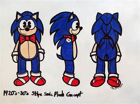 1920s 30s Style Sonic Plush By Thenamesellen On Deviantart