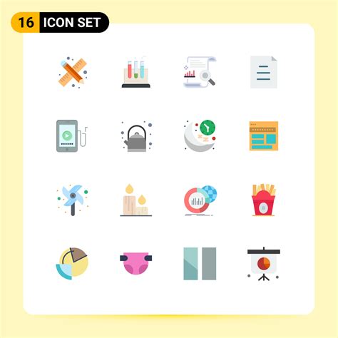 Stock Vector Icon Pack Of 16 Line Signs And Symbols For Mobile Text Chart File Report Editable