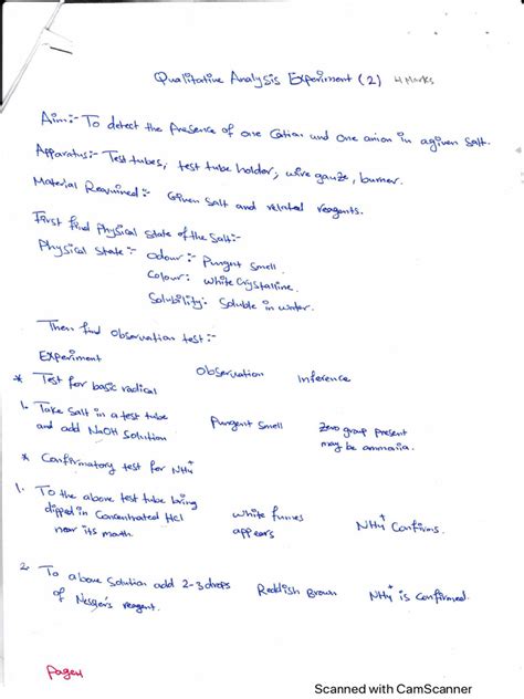 Salt Analysis Experiment Pdf