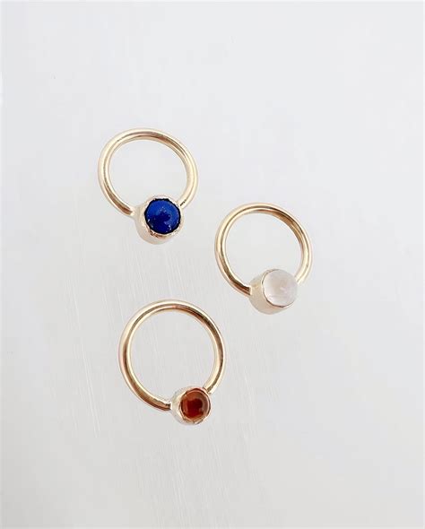 Cabochon Bezel Rings Identity Body Piercing