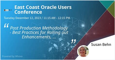 Eco23 Eastcoastoracle Whova Susan Behn