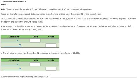 solved comprehensive problem 3 part 1 selected transactions