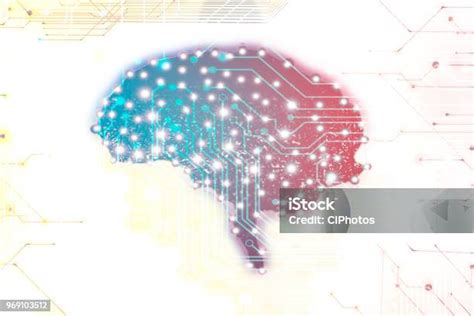 알 츠 하이 두뇌 질병 개념 두뇌와 전자 회로 보드 의식 뇌 뉴런 신경 신경 네트워크 개념 치 매 치료의 업로드 생물 정보학