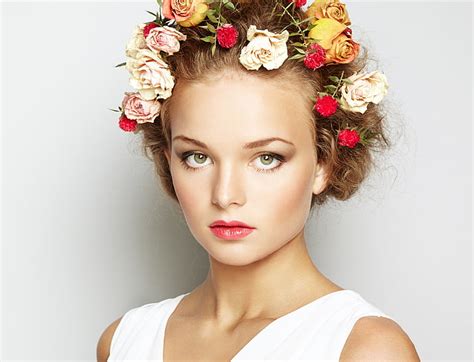 女性の白いノースリーブトップ、 外観、 女の子、 花、 顔、 背景、 髪、 化粧、 髪型、 Hdデスクトップの壁紙 Wallpaperbetter