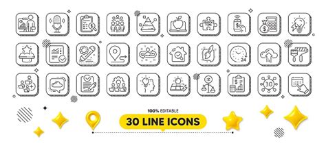 Web3 클라우드 업로드 및 확인된 계산 라인 아이콘 팩 웹 App 3d 디자인 요소의 경우 벡터 3차원 형태에 대한 스톡 벡터