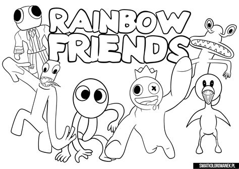 Kolorowanki Rainbow Friends ŚwiatKolorowanek pl