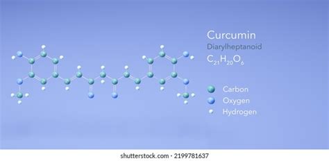 Curcumin Curcuma Molecular Structures 3d Model Stock Illustration