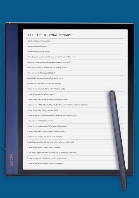 Self Care Journal Prompts For Mindfulness And Well Being