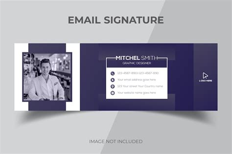 이메일 서명 템플릿 프리미엄 벡터