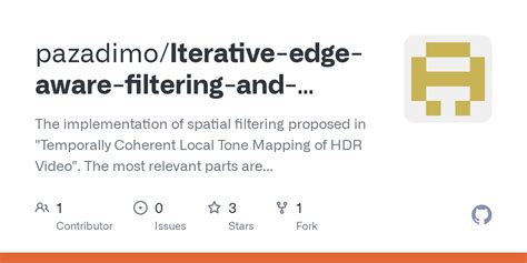 GitHub Pazadimo Iterative Edge Aware Filtering And Cross Filtering The Implementation Of