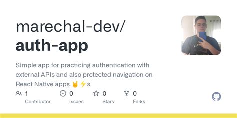 GitHub Marechal Dev Auth App Simple App For Practicing