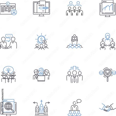 Vetor De Mutual Support Line Icons Collection Encouragement Empathy Unity Trust Compassion