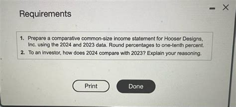 Solved Requirement 1 Prepare A Comparative Common Size Chegg