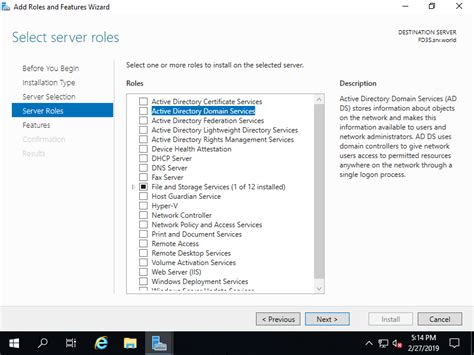 Windows Server 2019 Active Directory Install Server World
