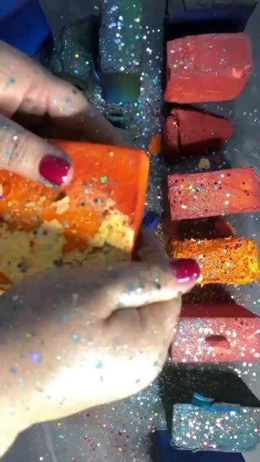 Gym Chalk Crush Colorful Dyed Gym Chalk Block Crushing 😍😍credit
