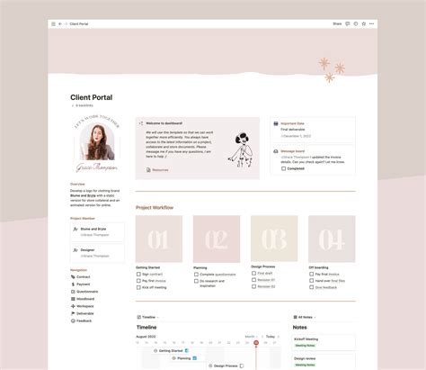Notion Template Client Portal Notion Client Dashboard Etsy Canada