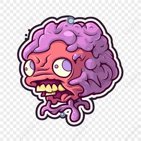 Cartoon Sick Zombie Brain Vector Clipartsick Cartoonssticker Png