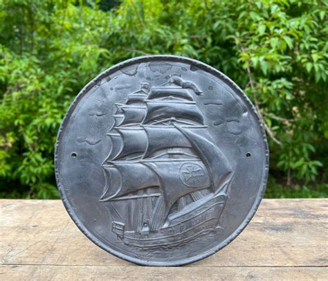 Lead Ship Wall Plaque New England Garden Company