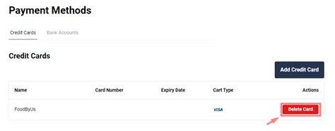 How To Add Or Delete Your Credit Card Details Get Help Using FoodByUs