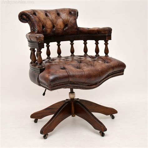 Antiques Atlas Antique Leather And Mahogany Desk Chair As592a3308 879