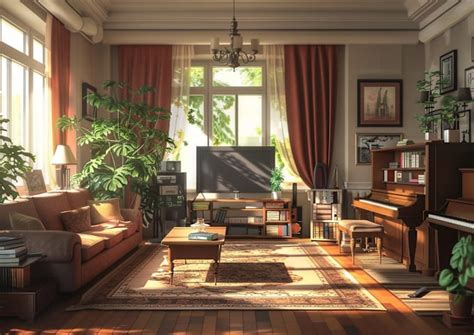 Draw Illustration Background Vtuber Visual Novel In Anime Style By