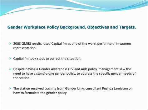 CREATING GENDER POLICIES AT CAPITAL FM By Gloria Masanza Journalist Ppt Download