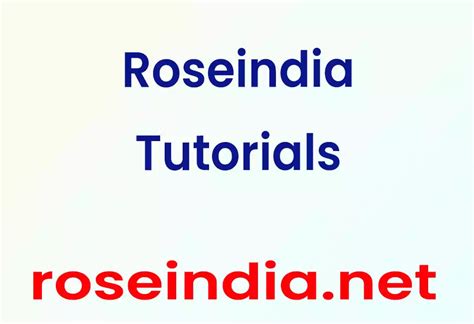 Roseindia Tutorials Roseindia Tutorials With Example