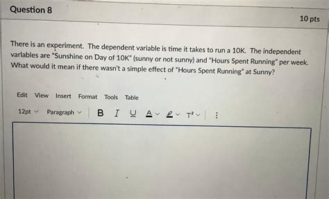 solved question 8 10 pts there is an experiment the