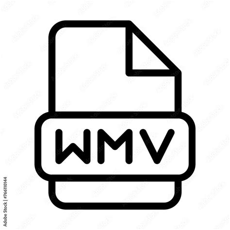 Wmv File Icon Type Files Sign Outline Symbol Design Icons Format Type Data Vector