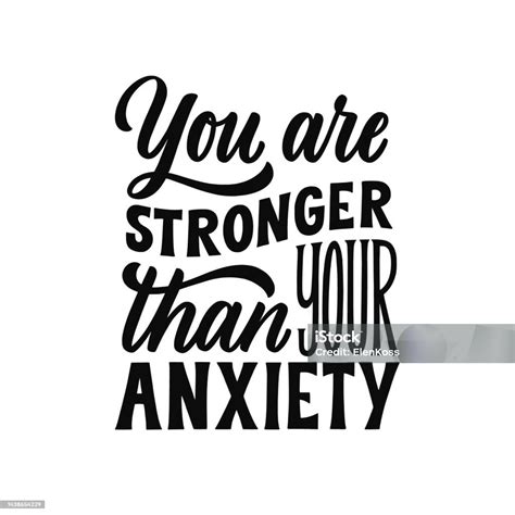 당신은 당신의 불안보다 강합니다 손으로 쓴 글자 인용문 정신 건강 동기 부여 문구 미니말라즘적인 현대 타이포그래피 슬로건 개념에 대한 스톡 벡터 아트 및 기타 이미지