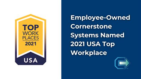 Employee Owned Cornerstone Systems Named 2021 Usa Top Workplace