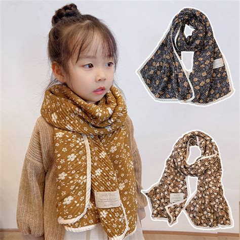 Badu Bg Модерен детски шал с флорален десен за момичета Badu Bg