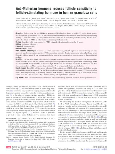 Pdf Which Follicles Make The Most Anti Mullerian Hormone In Humans