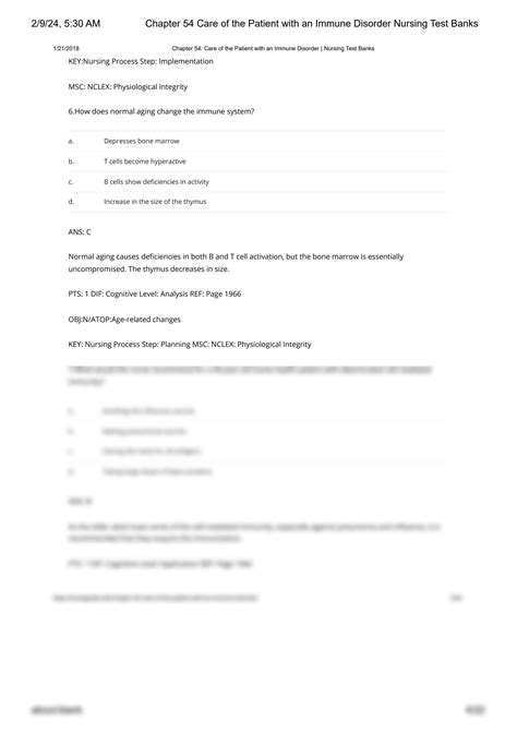 Solution Chapter 54 Care Of The Patient With An Immune Disorder