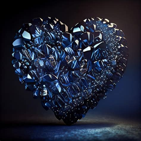 Premium Photo Broken Heart Made Of Sapphire Isolated On Black Background