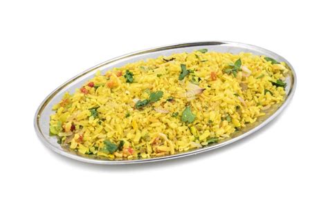 Indian Breakfast Dish Poha Stock Image Image Of Cooked 158508309