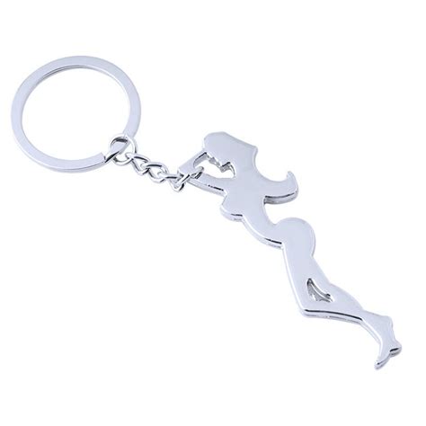Sexy Women Keychain Metal Beauty Lady Key Ring Pendant Chain Hand Bag Accessories Old Fashion