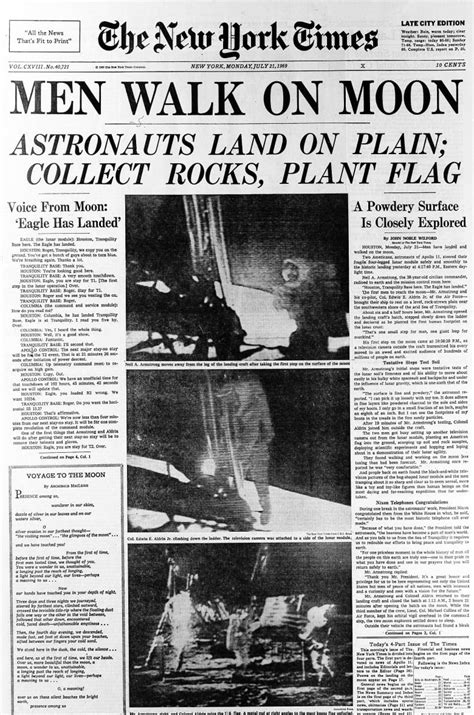 Newspaper Article About Neil Armstrong Walking On The Moon