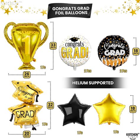 Katchon Congrats Grad Balloon Set Pack Of 20 Big 33 Inch Trophy