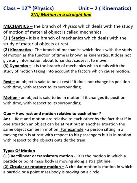 P 11 Kinematics Pdf Velocity Acceleration