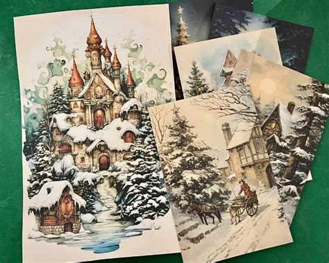 Vintage Christmas Junk Journal Tags And Paper Digital Paper Of