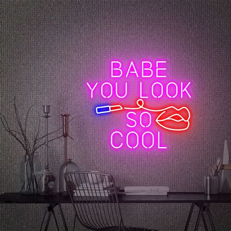 Babe You Look So Cool Led Neon Sign Wedding Neon Sign Handcrafted Love