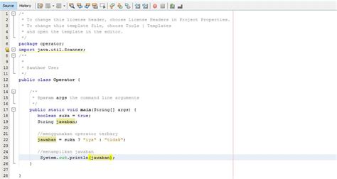 Belajar Program Java Percabangan Ifelseif Dengan Operator Ternary Dan