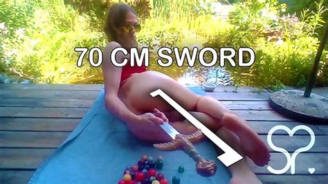 Taking A Sword Up My Ass And Bulging My Belly At The Pool Full Video On Fansly And Manyvids