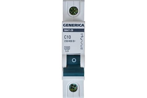 Автоматический выключатель GENERICA ВА47-29 1Р 10А 4,5кА х-ка С MVA25-1 ...